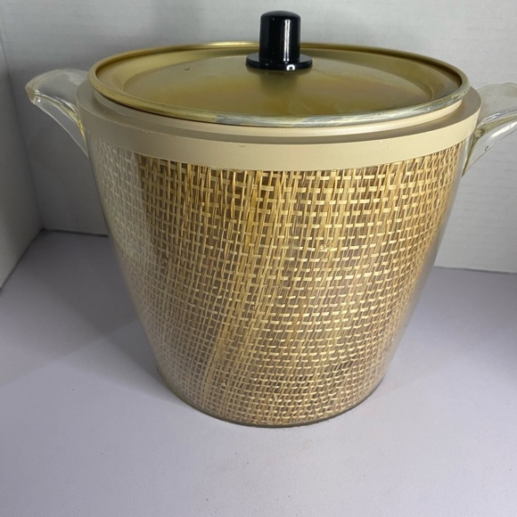 Other | Vintage Mid Century Raffia Ware Ice Bucket Melamine Beige ...